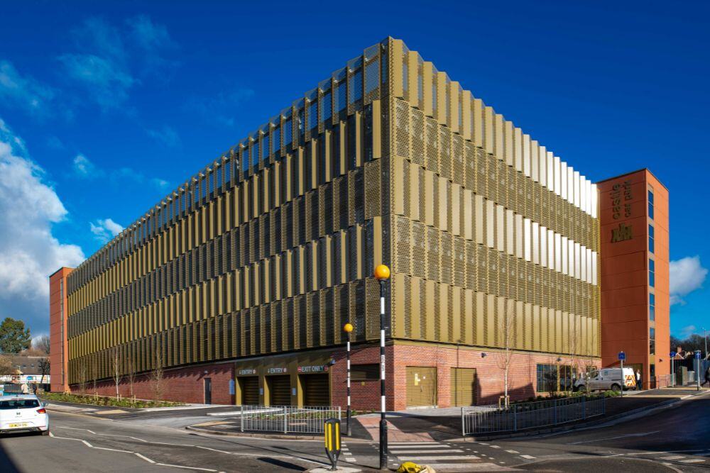 Maple’s Perforated Panels Help Transform Car Park In Staffordshire.